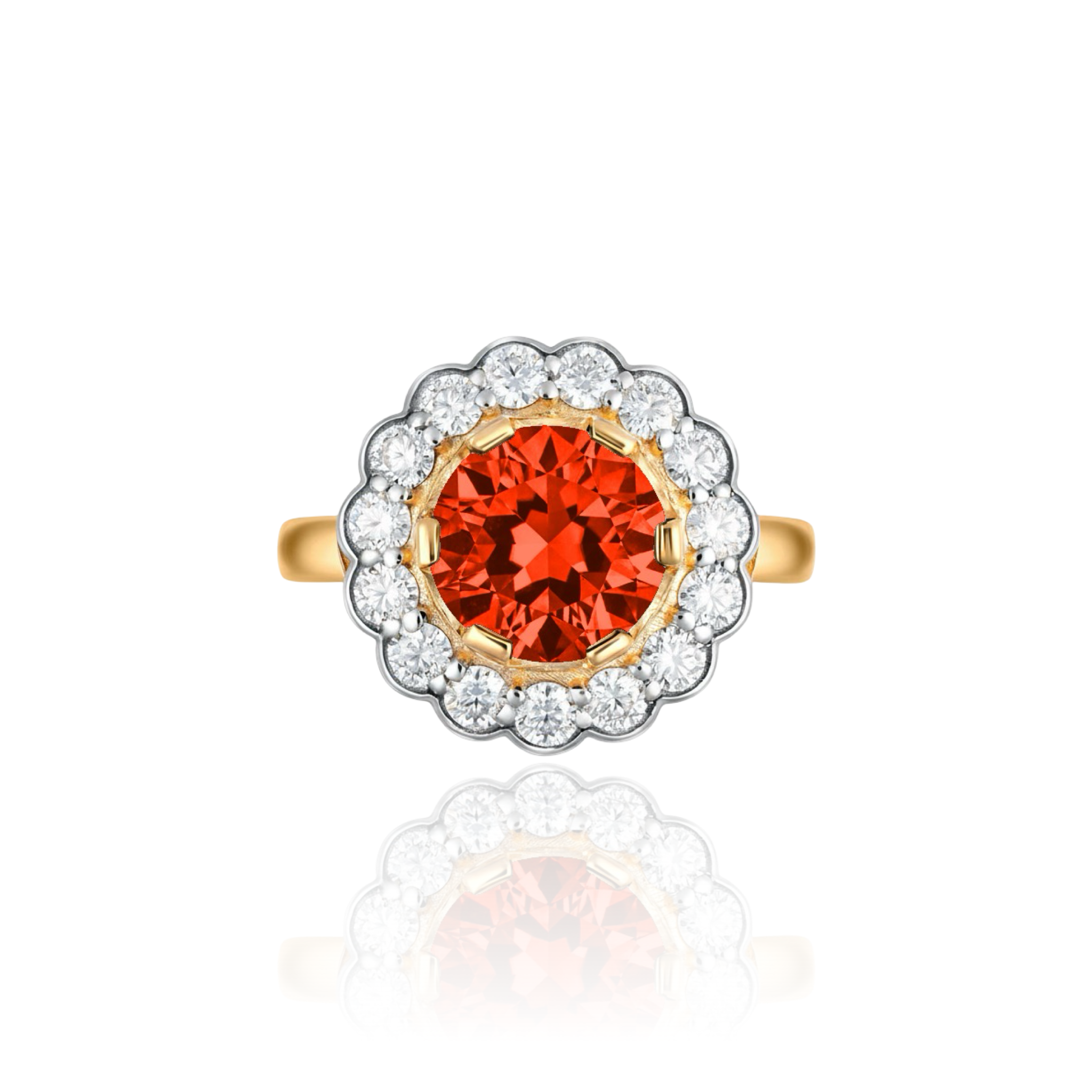 Juno Daisy Ring – Orange Padparadscha Sapphire – ATLAS CARRÉ