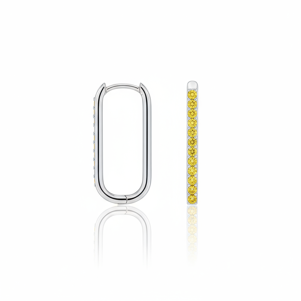 Linea Trace Earrings – Yellow Sapphire – ATLAS CARRÉ